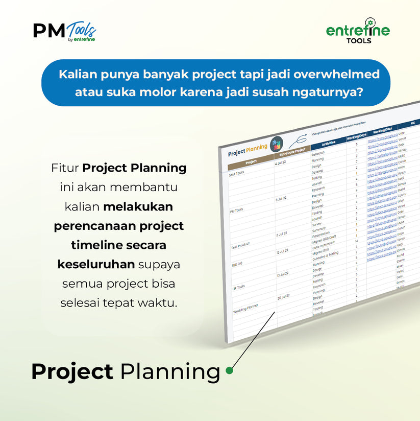 Project Management Tools by Entrefine